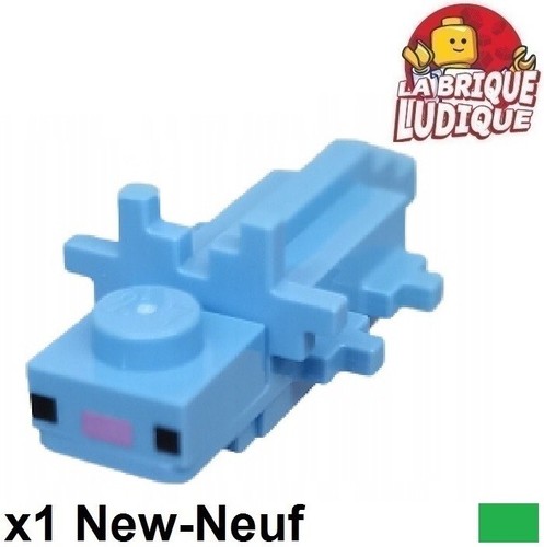 Lego Minecraft Axolotl Salamander Figurine Medium Blue MineAxolotl03 ...