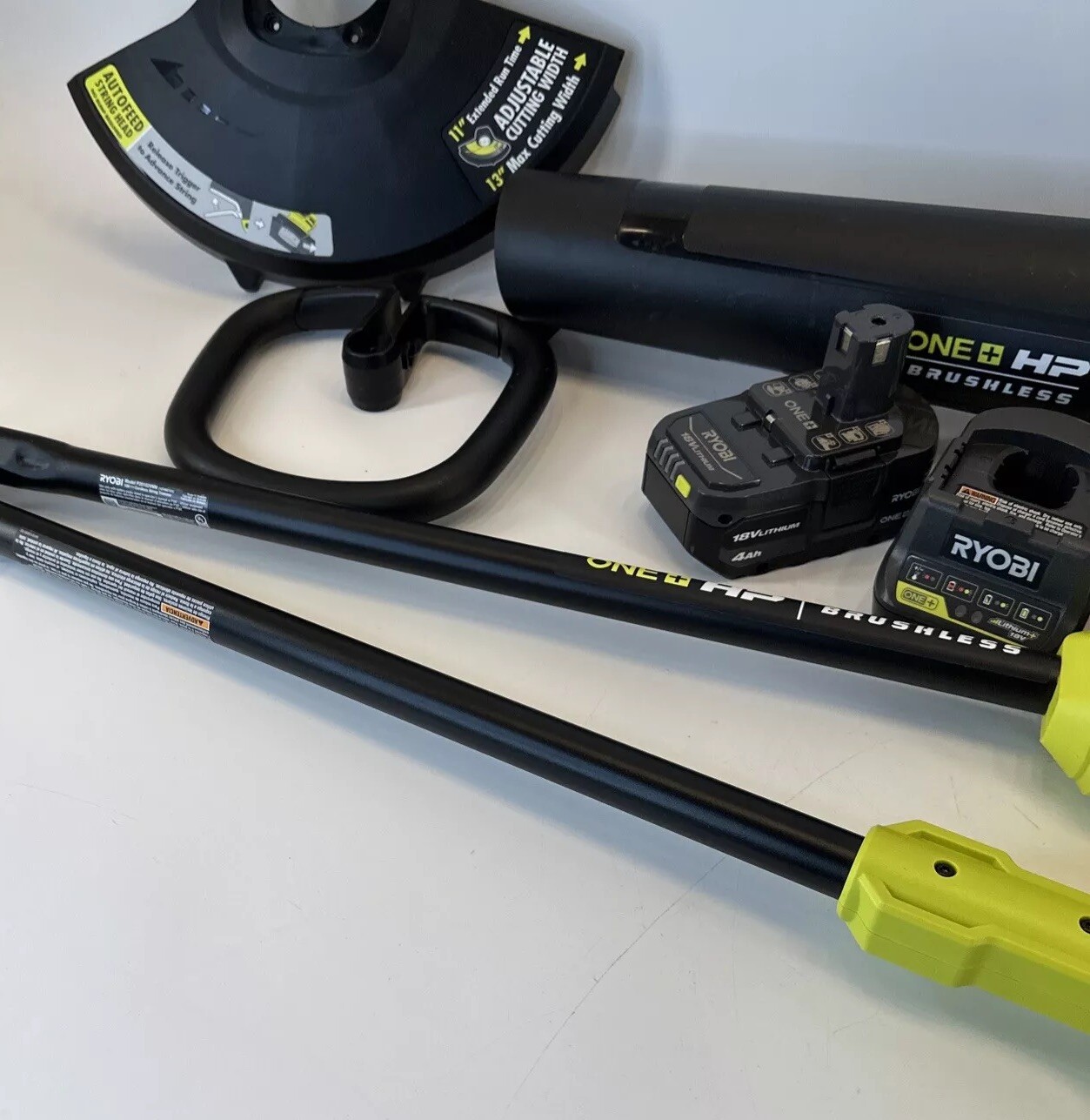 Cordless 13” String Trimmer Edger & Jet Fan Blower Kit P20121 RYOBI ...