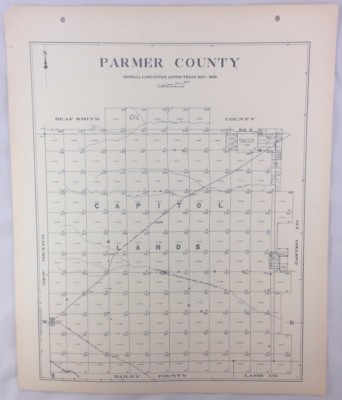 Antique General Land Office Map Parmer County Texas Showing Plats ++ | eBay