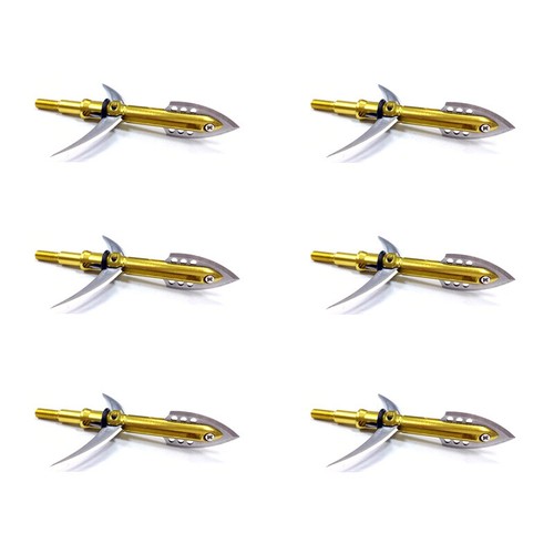 6PCS 2 Blade 2'' Cut expandable Broadhead 100Grain Bow Hunting Archery ...