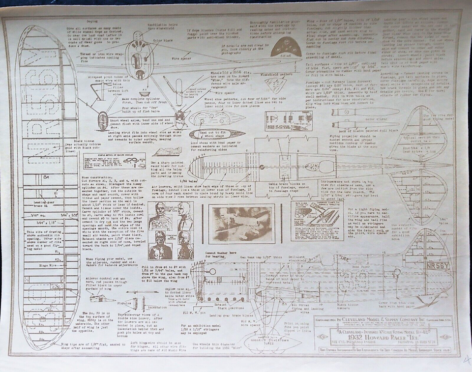 Vintage Cleveland Model Airplane Plans" D "Series -YOU PICK- Choice ...