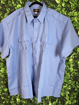 Law Pro Quartermaster Blue Short Sleeve Button Uniform Work Shirt SZ ...