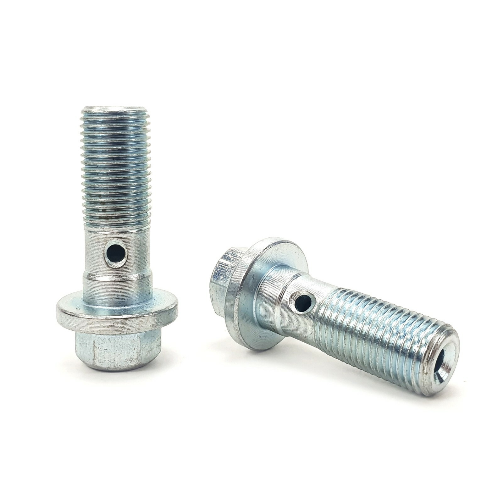 2x M10 x 1.0mm MILD STEEL BANJO BOLTS & COPPER CRUSH WASHERS M10x1 37mm ...