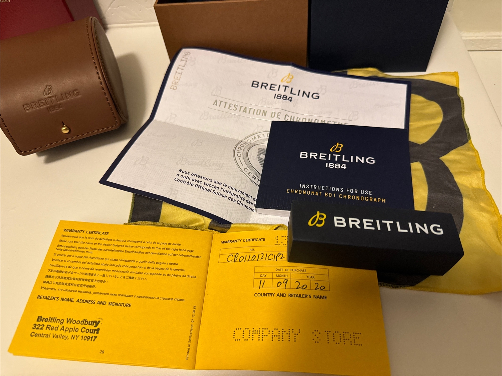2020 Rare Breitling Chronomat 44 B01 Blue Dial 18K Rose Bezel Stainless ...