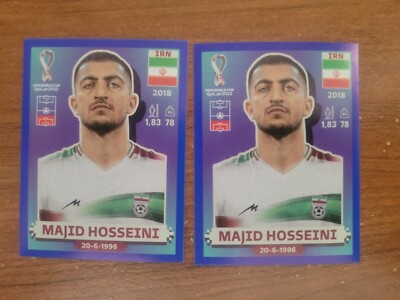 2 x 2022 Panini FIFA World Cup Sticker Majid Hosseini Iran IRN6 Blue ...