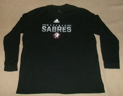 ADIDAS Authentic BUFFALO SABRES Black GOAT HEAD Heavy LONG-SLEEVED ...