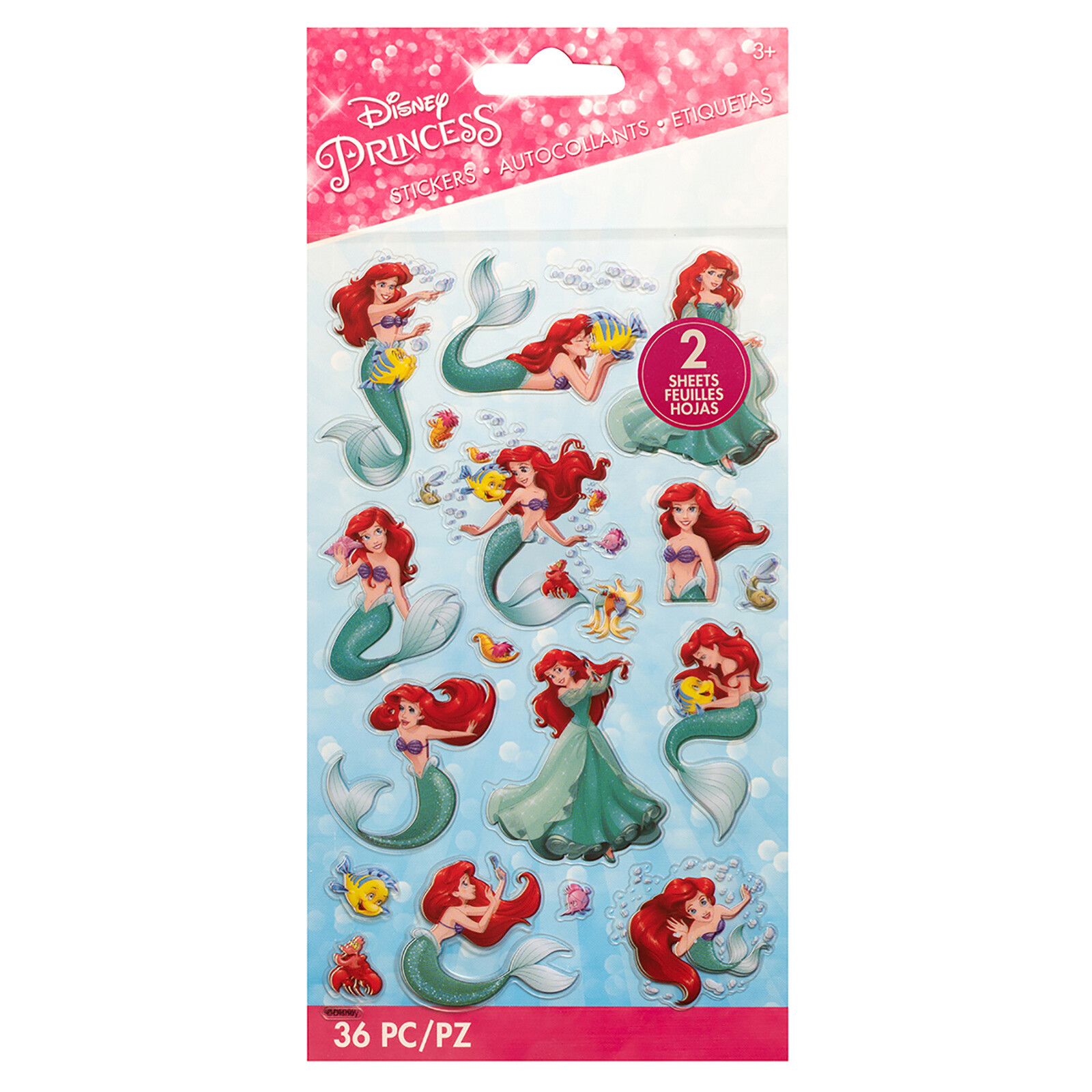 Craft Stickers Disney Ariel Little Mermaid Flounder Bubbles Gown ...