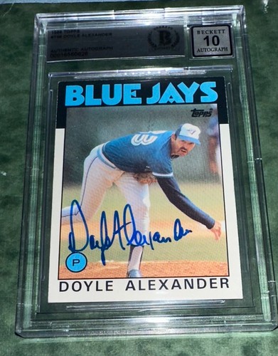 DOYLE ALEXANDER SIGNED CARD 1986 TOPPS BECKETT AUTHENTIC BAS 10 AUTO ...