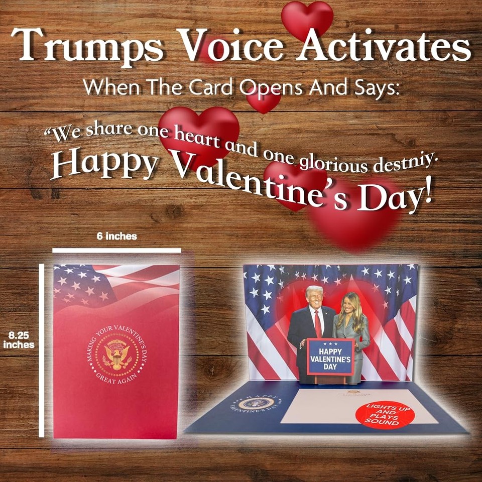 Talking Donald Melania Pop Up Valentines Day Card with Light Sound ...