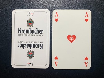 Swap Playing Card BEER KROMBACHER GERMAN ACE OF HEARTS SKAT | eBay