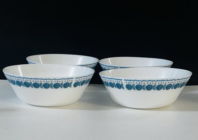 Corelle Azure Medallion Set Of 4 Cereal/Soup Bowls 6" USA | eBay