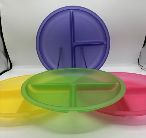 11 Inch Divided Plates for Adults SET Of 4 Unbreakable Sectioned Plates ...