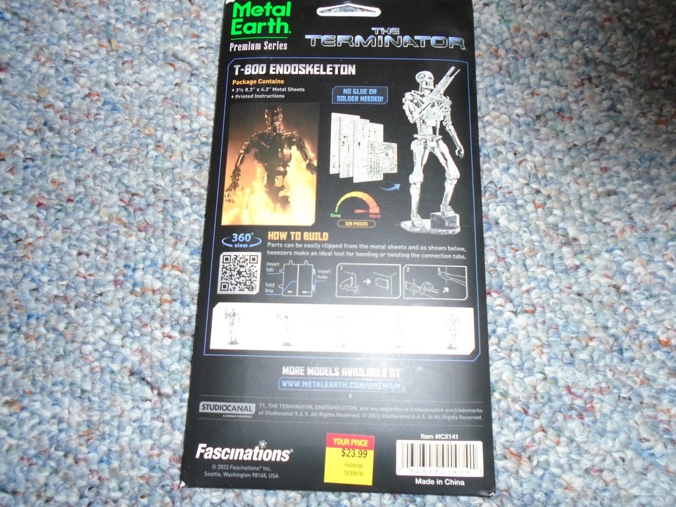 Metal Earth Premium Series Steel Model Kit Terminator T-800 ...