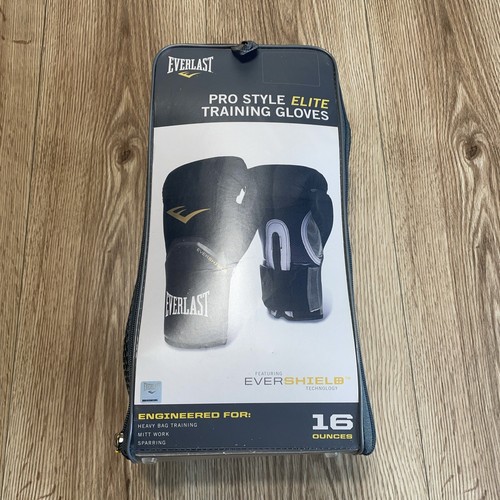 Everlast Pro Style Elite Training Boxing Gloves Black Mitt Work ...