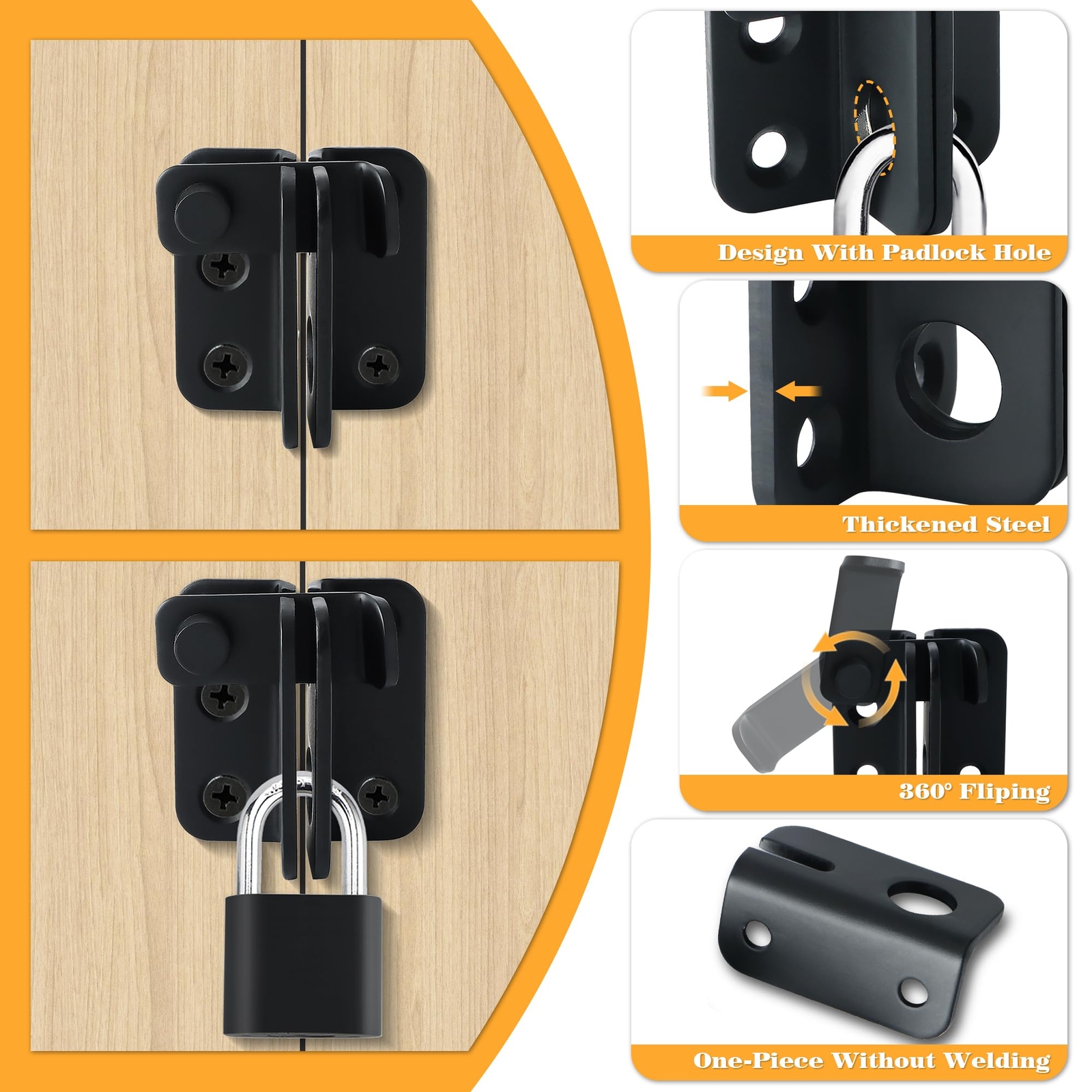 Flip Latch Gate Latches Slide Bolt Latch Safety Door Lock Catch for ...