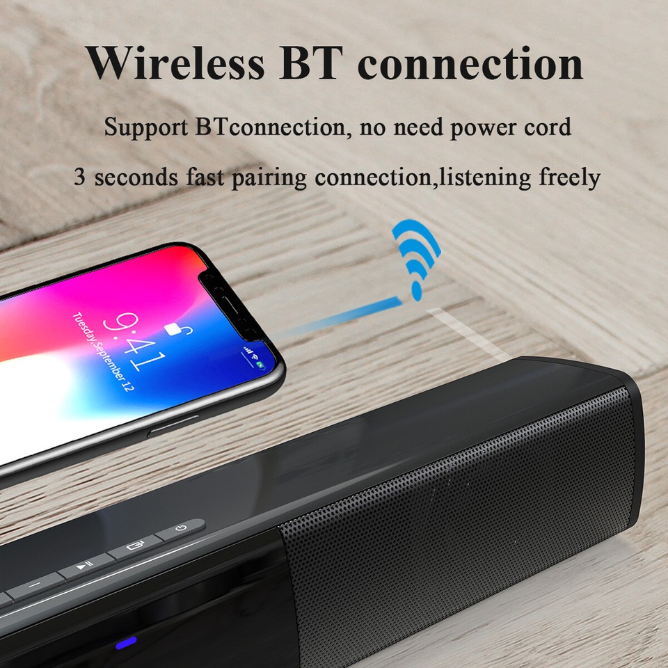 Wireless Speaker System Bluetooth Subwoofer Surround Sound Bar TV Home ...