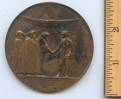 French Marechal Lyautey Medal (#989) Pacification of Morocco. Bronze ...