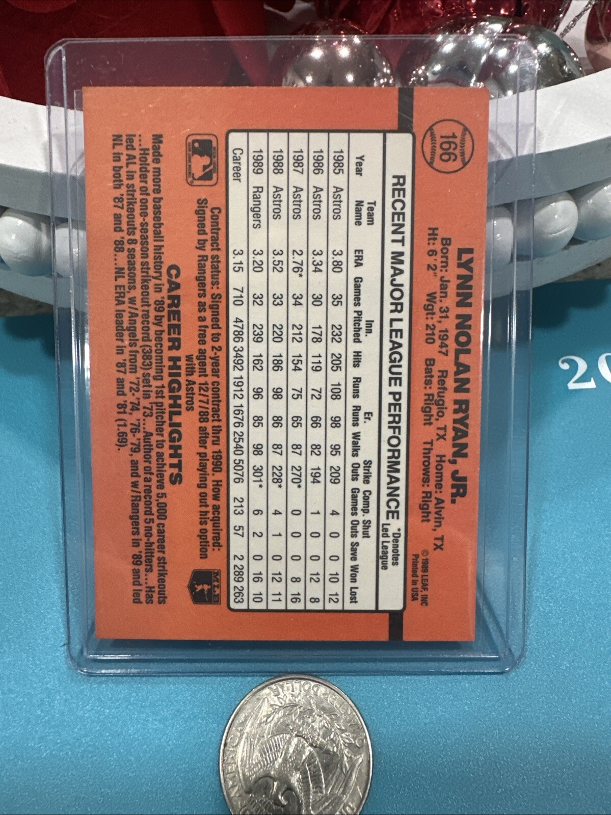 1990 Donruss - #166 Nolan Ryan Error Card | eBay