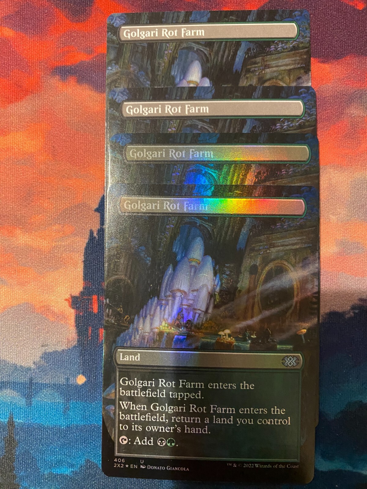 MTG Double Masters 2022 Golgari Rot Farm Borderless x 4, Two Foil | eBay