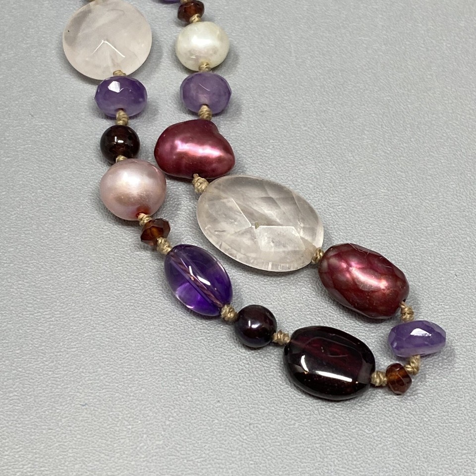 Sundance Catalog Necklace Peyote Bird Amethyst Rose Quartz Pearl ...