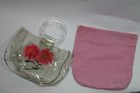 BEBE Clear Purse Tote Pink Plastic Bag Transparent Flower Embroidery ...