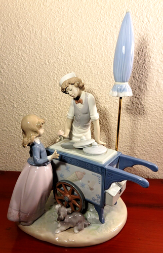 Lladro Ice Cream Vendor with Cart and Umbrella # 5325 | eBay