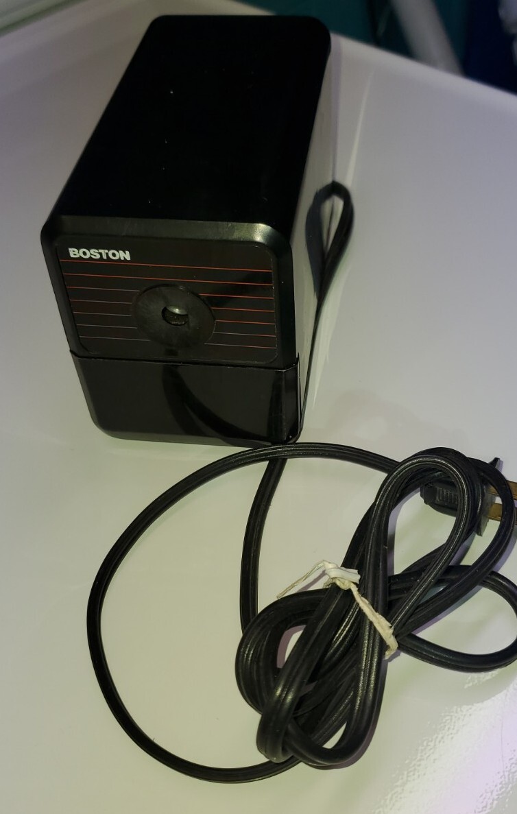 BOSTON Model 18 Pencil Sharpener Black Red Stripe Works vintage | eBay