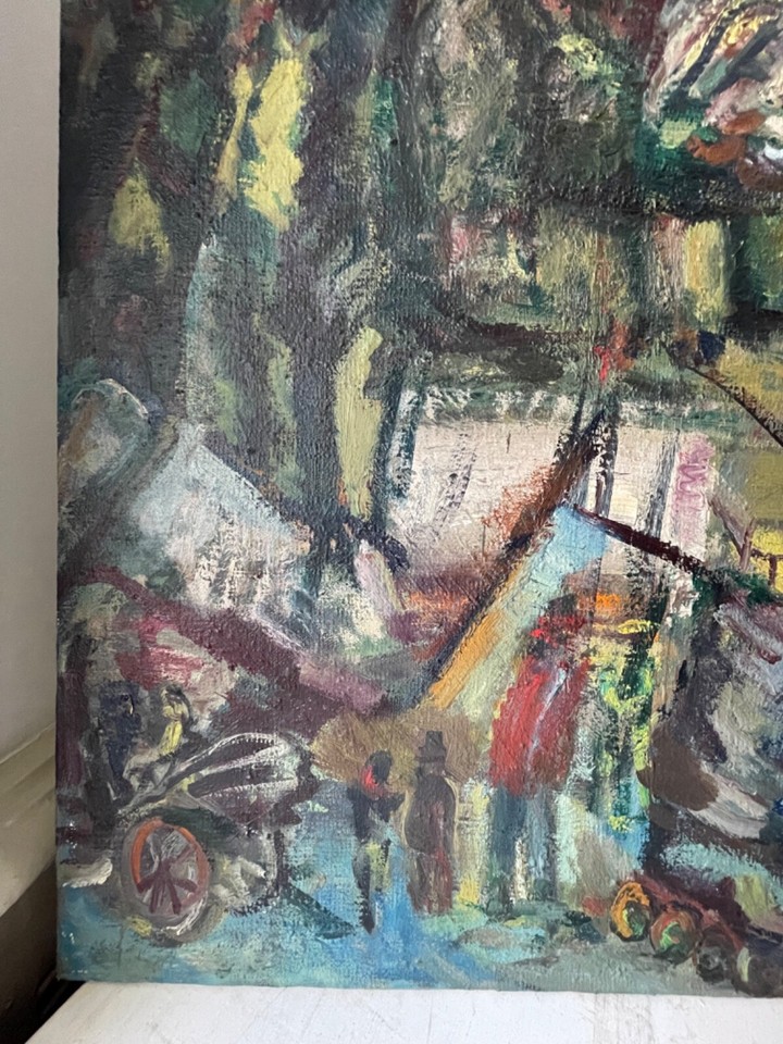 MARC CHAGALL ( circle ) - LARGE OIL ON CANVAS SIGNED - LANDSCAPE ...