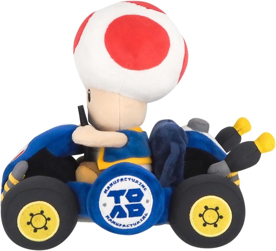 Super Mario Mario Kart World Toad Mushroom Retainer Stuffed Toy Plush ...