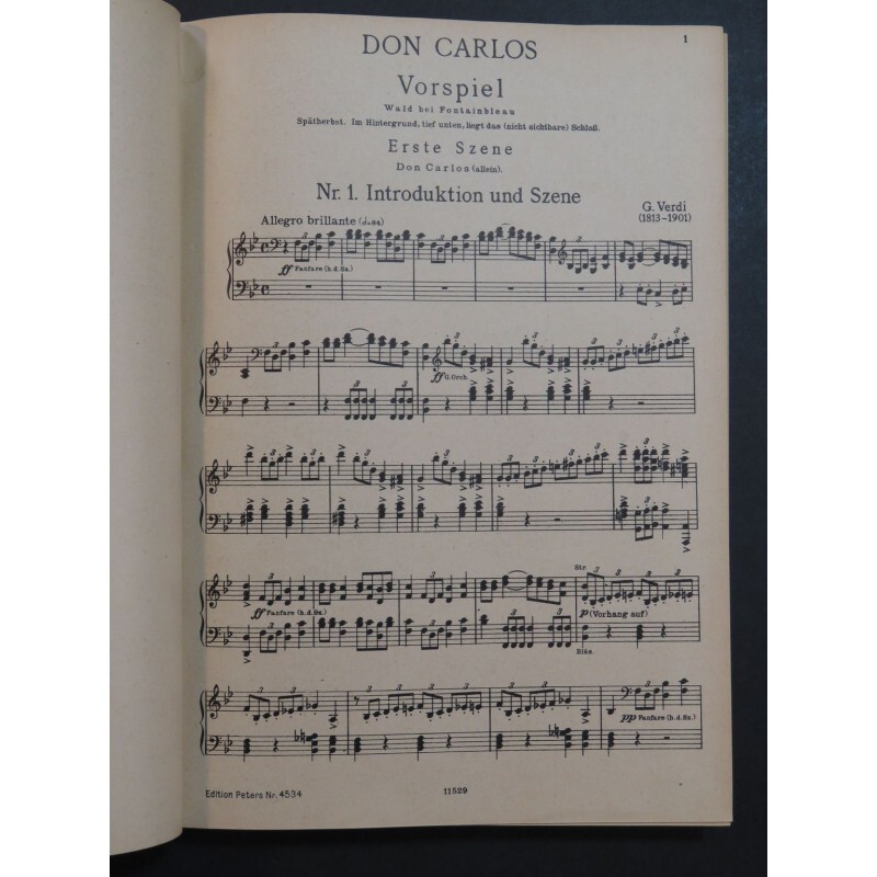 Verdi Giuseppe Don Carlos German Opera Singer Piano | eBay