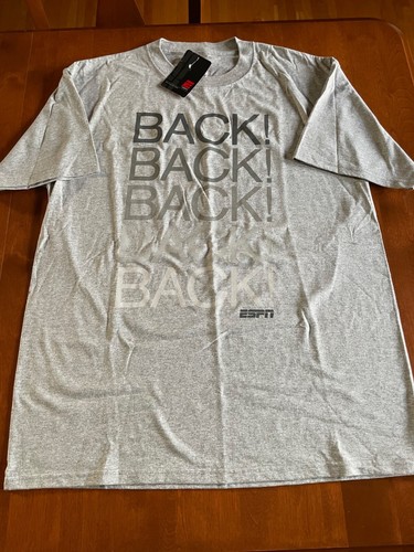 NEW w/ TAGS ESPN BACK! BACK! BACK! GRAY T-SHIRT - SIZE LARGE L - CHRIS ...
