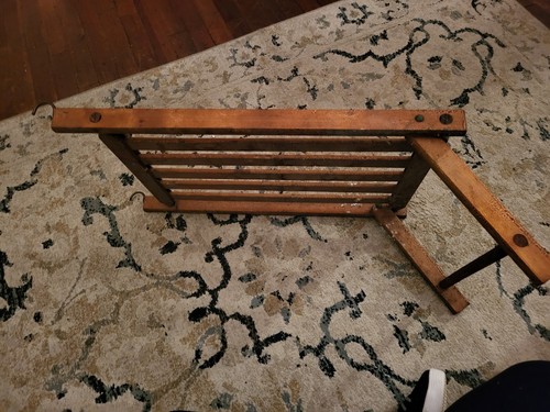 Primitive Folding Wall Drying Rack – Rare Colonial Slatted Design ...