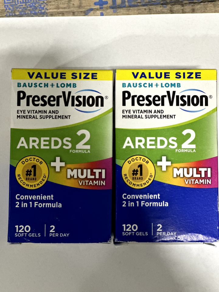 PreserVision AREDS 2 In 1 Multi Eye vitamin Softgels - 120 Count 2 Pack ...