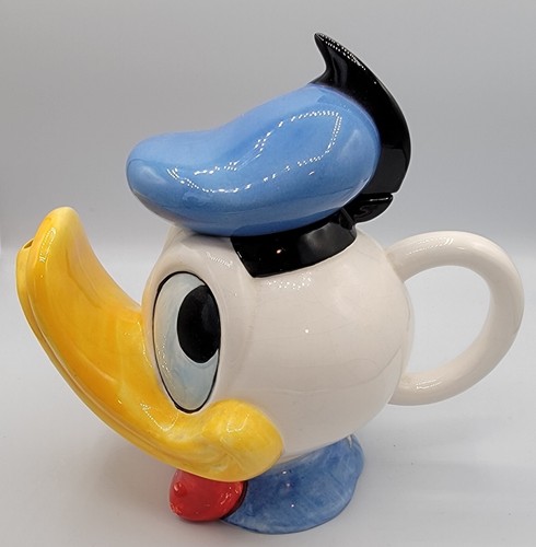 Vintage Teapot Disney Donald Duck. Hand Painted. Lg Approx. 9". | eBay