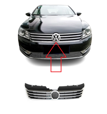 NEW FOR VW PASSAT B7 2011-2014 FRONT TOP GRILL GRILLE CHROME/SILVER ...