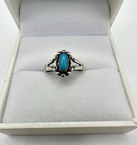 VTG Bell Trading Post Southwest Style Turquoise Sterling Silver Ring SZ ...