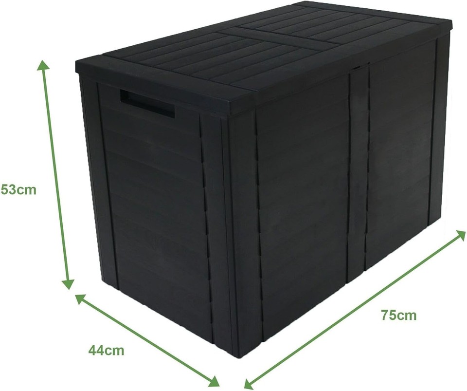 170L Outdoor Garden Storage Box Lockable Waterproof Plastic Deck ...