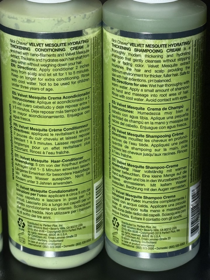Nick Chavez Velvet Mesquite Shampooing & Conditioning Cream ~ 8 fl oz ...