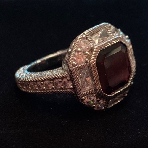 Judith Ripka Sterling 4.50 CTTW Garnet and Diamonique Ring Size 7 | eBay