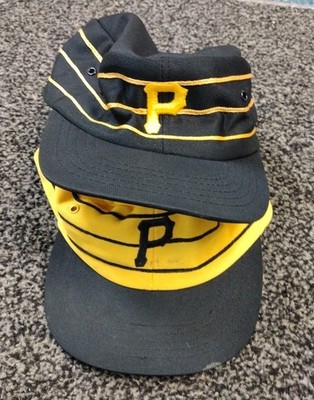 VTG 80s Sports Pittsburgh Pirates Snapback Hat MLB Pillbox Black Cap ...