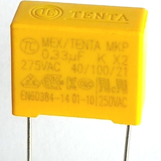 0.33uF 275Vac X2 Safety Capacitor 330n 334K 40/100/21 Pitch 15mm-Mains ...