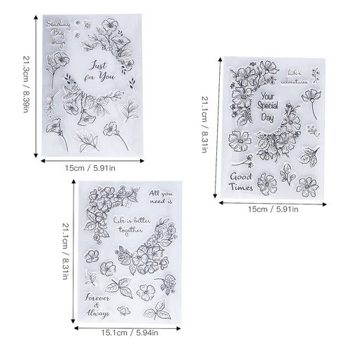 3x Stamp Easy Operation Unique Pattern Healthy Reusable Clear Stamp hom ...