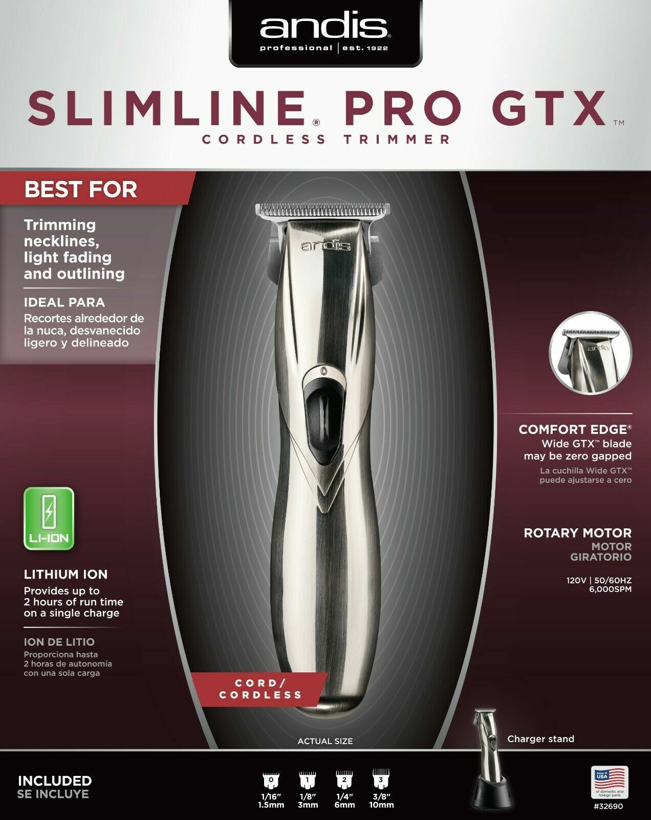 Andis Slimline Pro GTX Cordless Trimmer for sale online | eBay