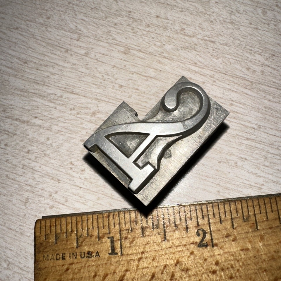 Printing Block “ Letter (A) “ Nice Script, Lead Block #2 | eBay