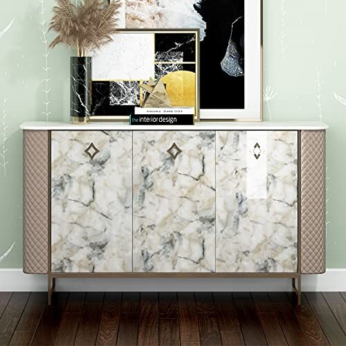 Pacific Blue Marble Contact Paper Self Adhesive Wallpaper for Kitchen ...