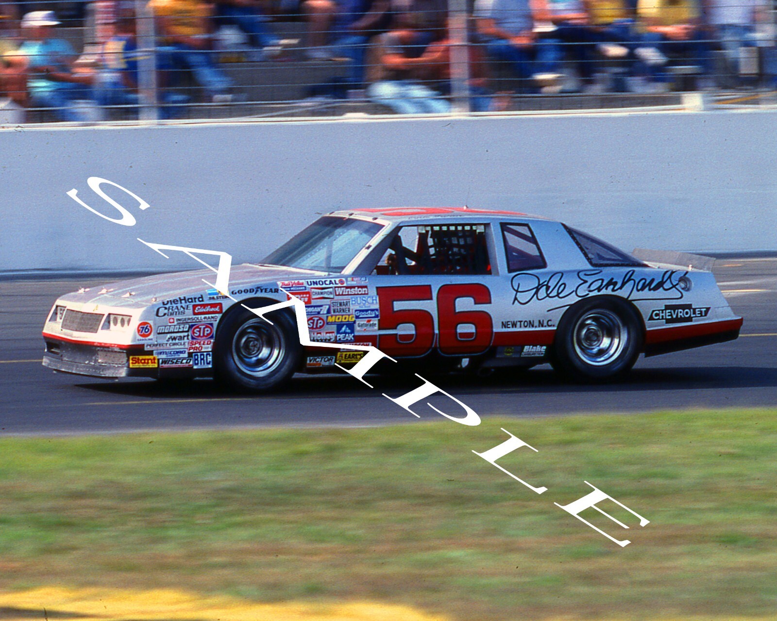 ERNIE IRVAN 1987 #56 DALE EARNHARDT CHEVY ON TRACK CHARLOTTE 8X10 ...
