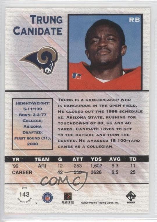 2000 Pacific Private Stock Rookies Missing Serial Number Trung Canidate ...