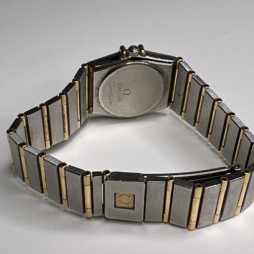 Omega Constellation 18K Gold & Steel Diamond Bezel 1455 Quartz 22.5mm ...