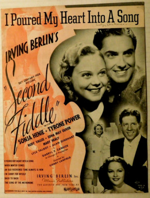 Movie SHEET MUSIC "I Poured My Heart Into a Song" from "Second Fiddle" ©1939 | eBay