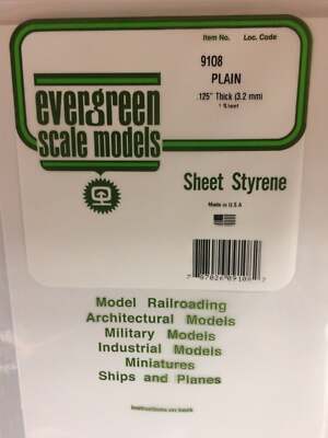 Evergreen Scale Models Styrene Sheet White 8 x 21in 20.3 x 53.3cm ...